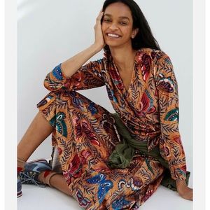FARM Rio | Dresses | Nwt Farm Rio Velvet Printed Wrap Midi Dress | Poshmark
